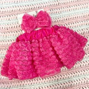 Rising Star | Dresses | Nwt Rising Star Pink Rosette Tutu And Bow ...